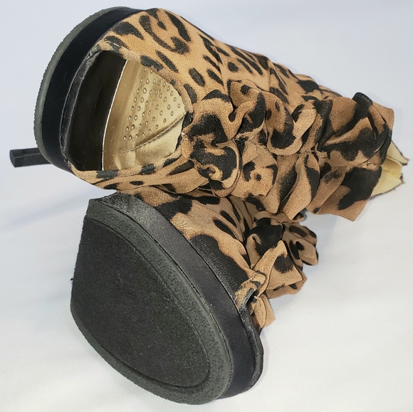 Shoes | New Leopard Print Peep Toe Booties Size 1 | Poshmark